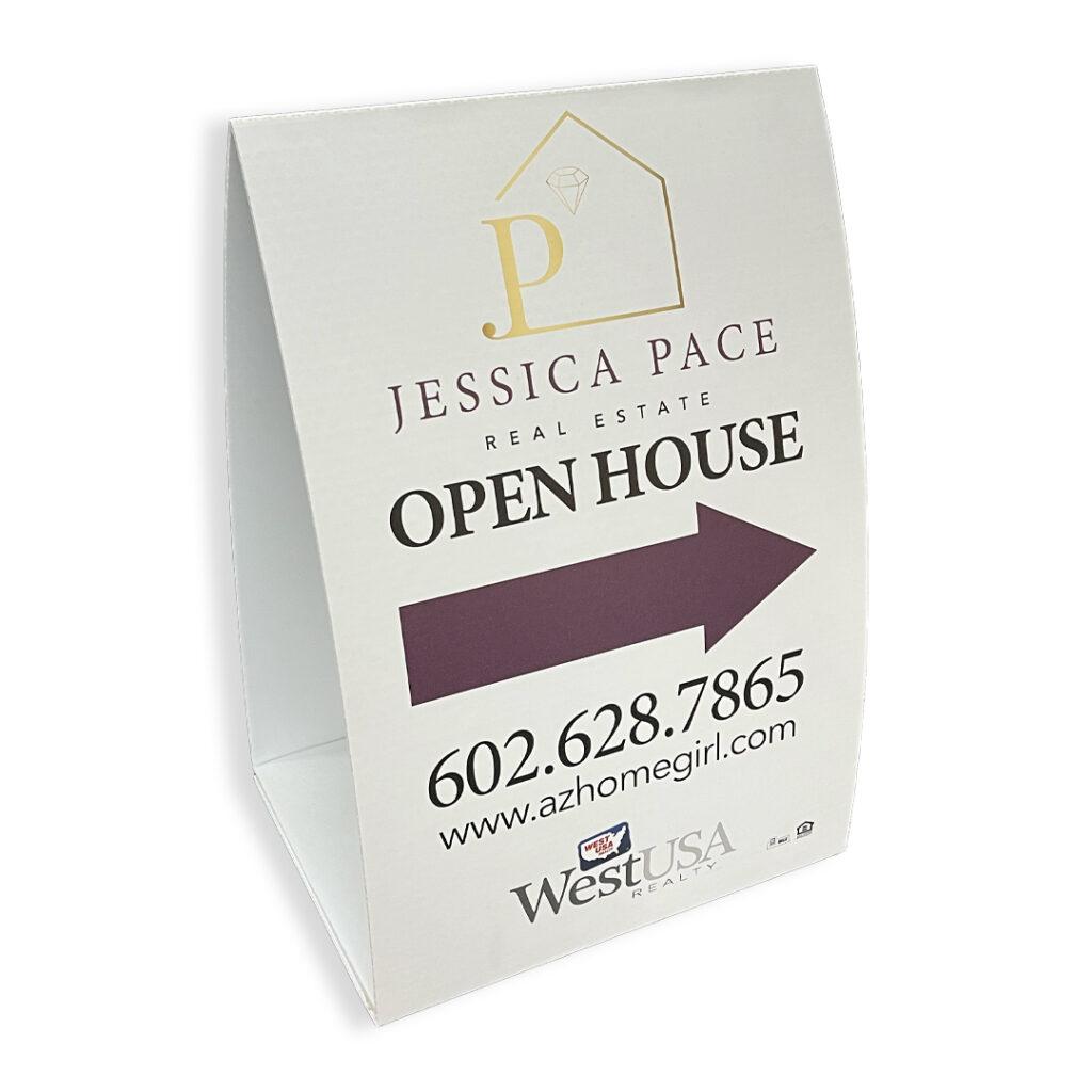 Jessica Pace Logo Open House Pop up Sign